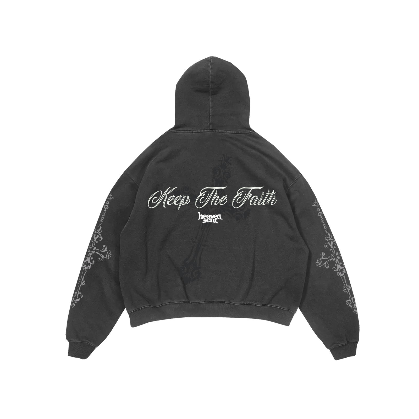 ‘KEEP THE FAITH’ GREY HOODIE – Heaven Sent